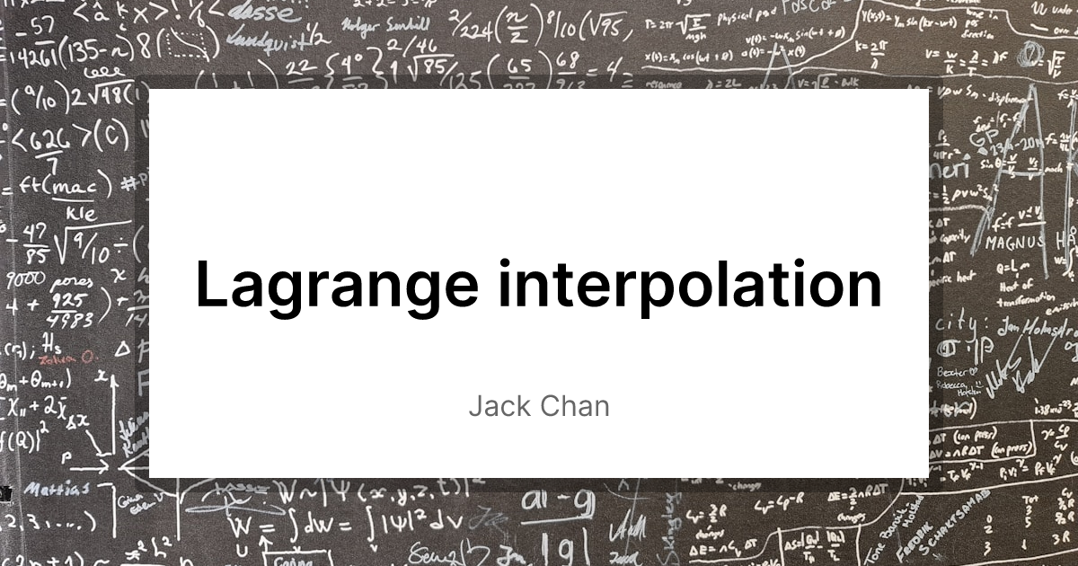 Lagrange interpolation